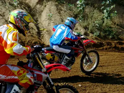 JEFF WARD & TERRY FOWLER WARM UP FOR WORLD VET AT REM GLEN HELEN ...