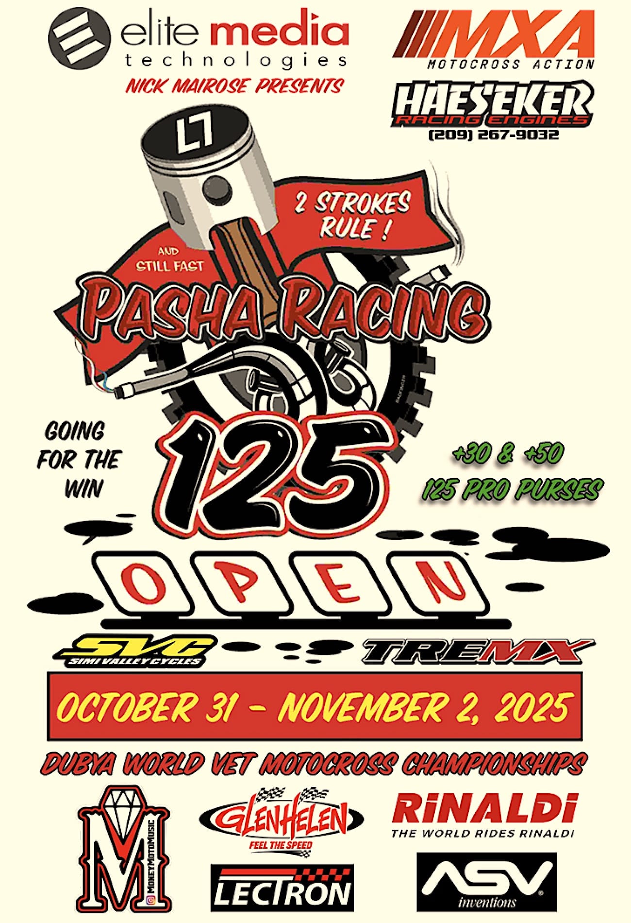 2025 DUBYA WORLD VET CHAMPIONSHIP TO HOST TWO PASHA 125 OPEN PRO ...