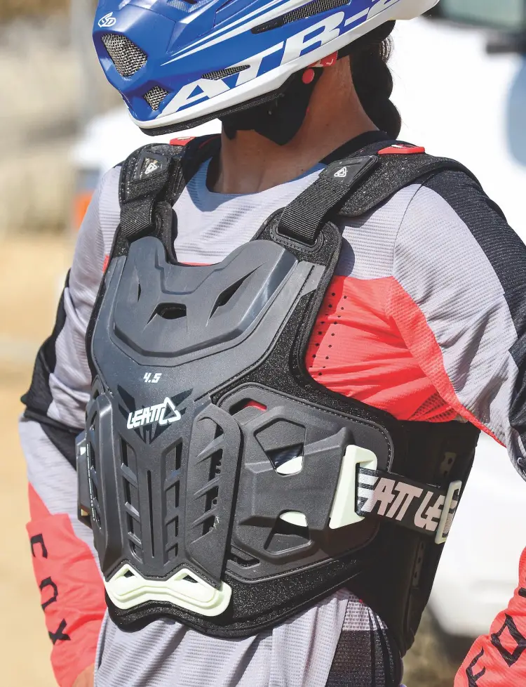 MXA TEAM TESTED: LEATT 4.5 JACKI CHEST PROTECTOR - Motocross Action ...